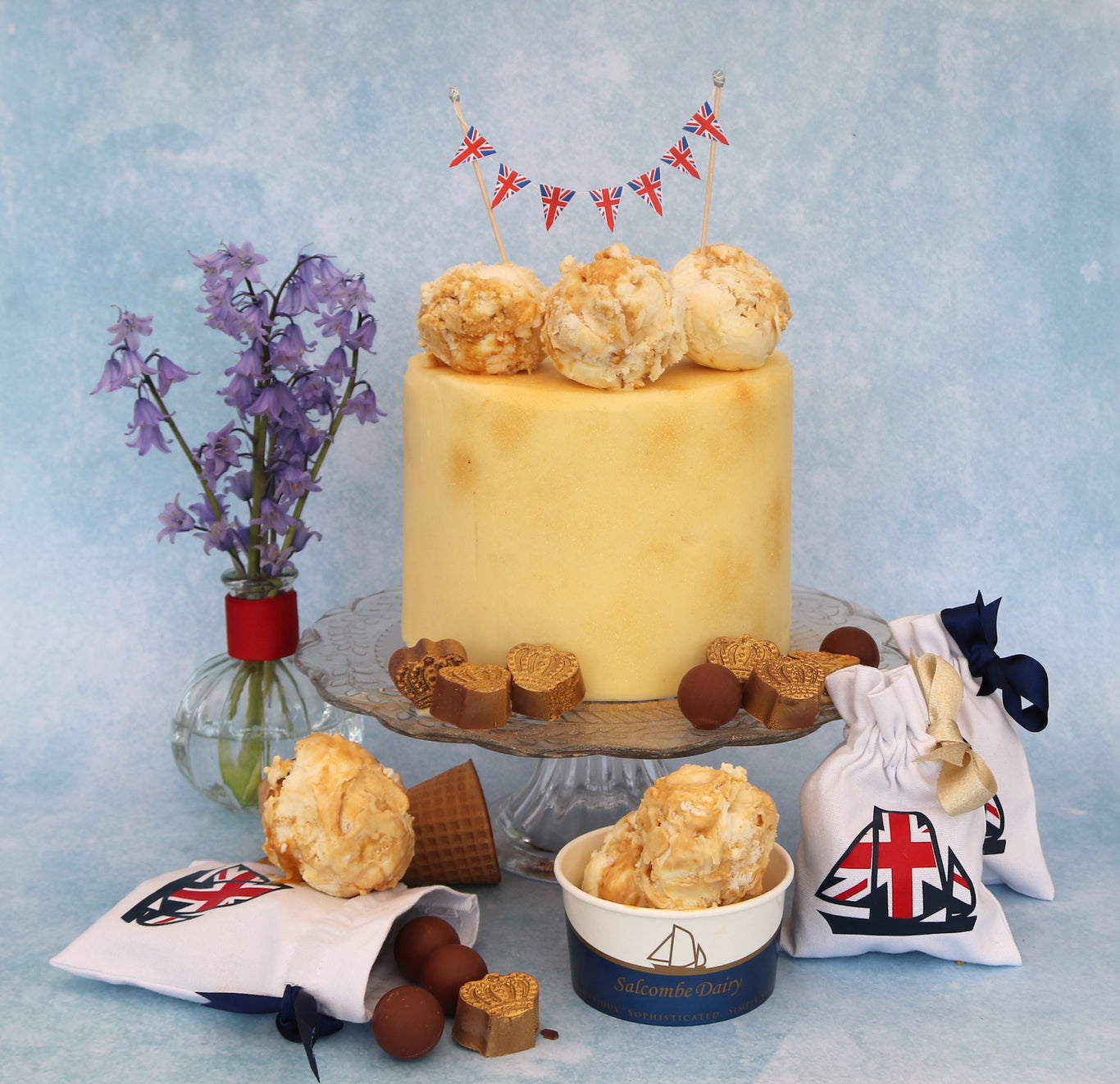 Coronation Celebration Cake with Honeycomb Ice Cream – Salcombe Dairy